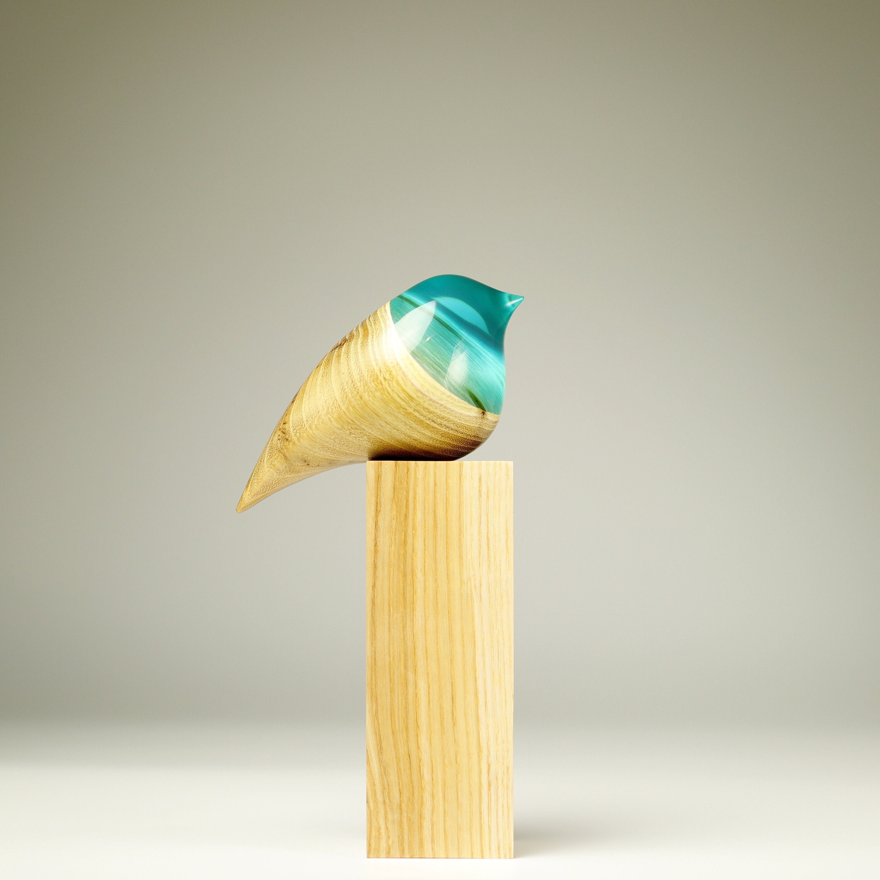 Duo bird (25) made of wood and epoxy - Woodwhalelab